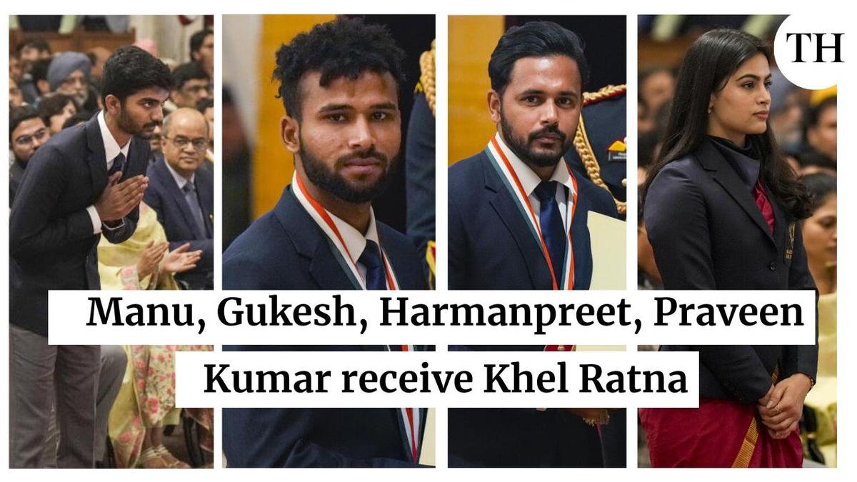 National Sports Awards: Manu Bhaker, Gukesh, Harmanpreet Singh, Praveen Kumar receive Khel Ratna ...
